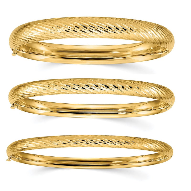 Gold Bangles 14k - Etsy