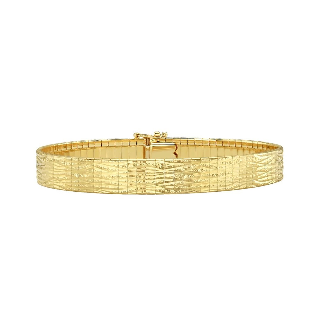 14k Solid Gold Chunky Gold Bracelet for Women Stackable Layering Gold ...