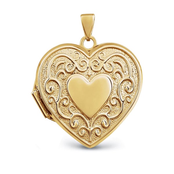 Vintage 14k Solid Gold Heart Locket - Etsy