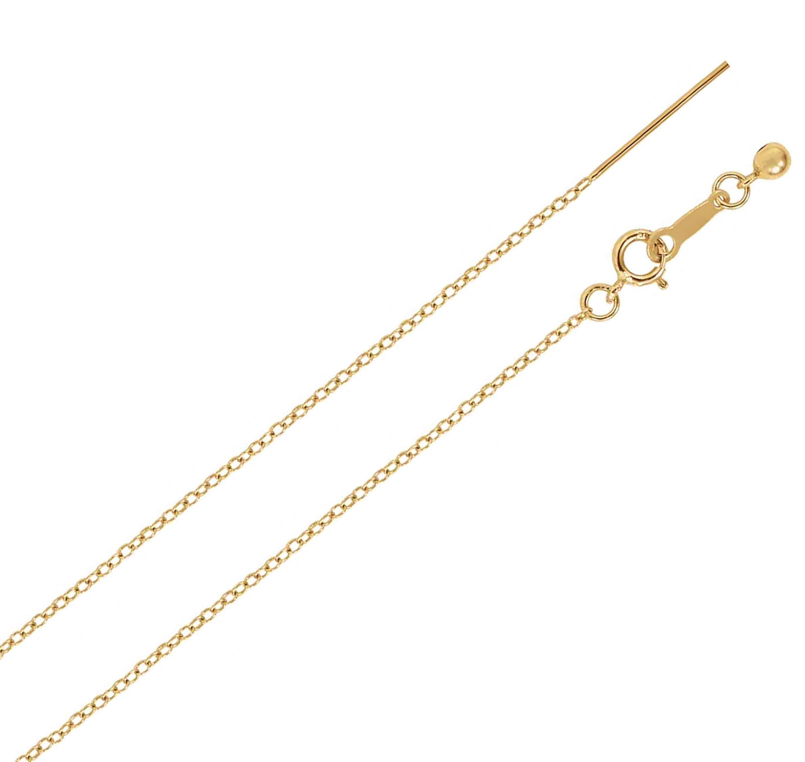 ADJUSTABLE Gold Chain 14k Solid Gold Cable Chain ADJUSTABLE | Etsy