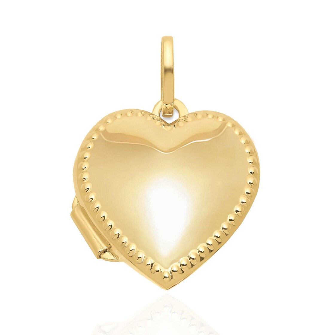 14K Solid Gold Heart Locket | Photo Locket | Keepsake Locket ...