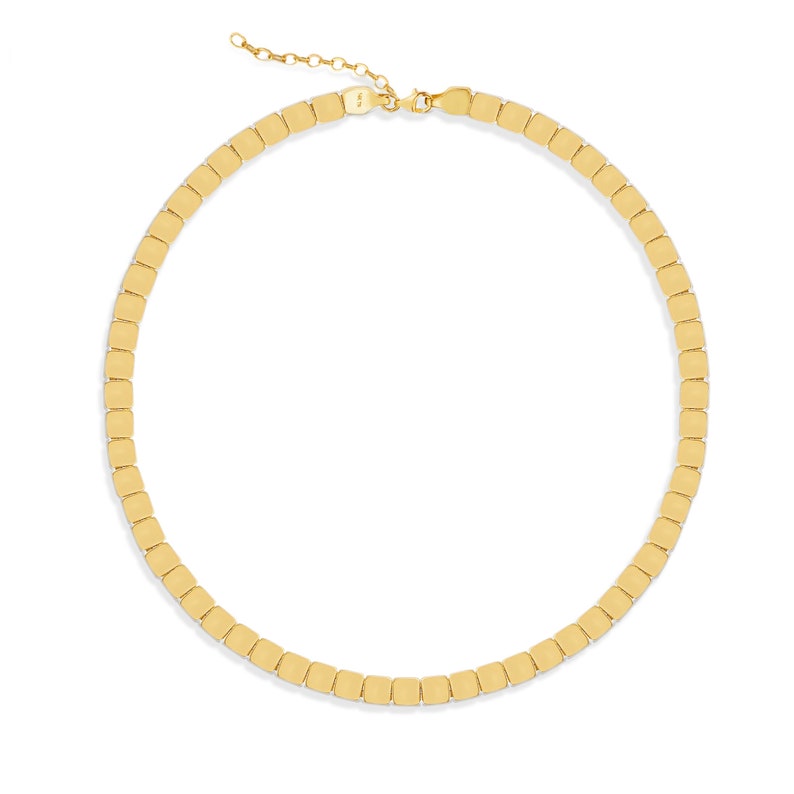 14K Gold Square Cube Link Chain Necklace Chunky Gold Link - Etsy
