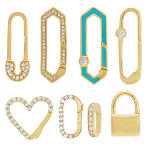 14K Yellow Gold Charm Enhancer for Necklaces Real Gold Charm - Etsy