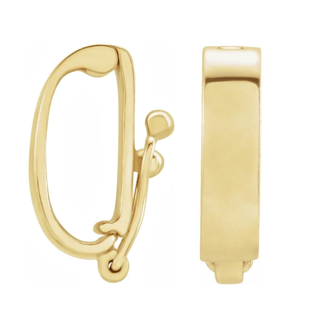 14K Gold Charm Enhancer Lock | Charm Connector Hinged Bail | Real Gold ...