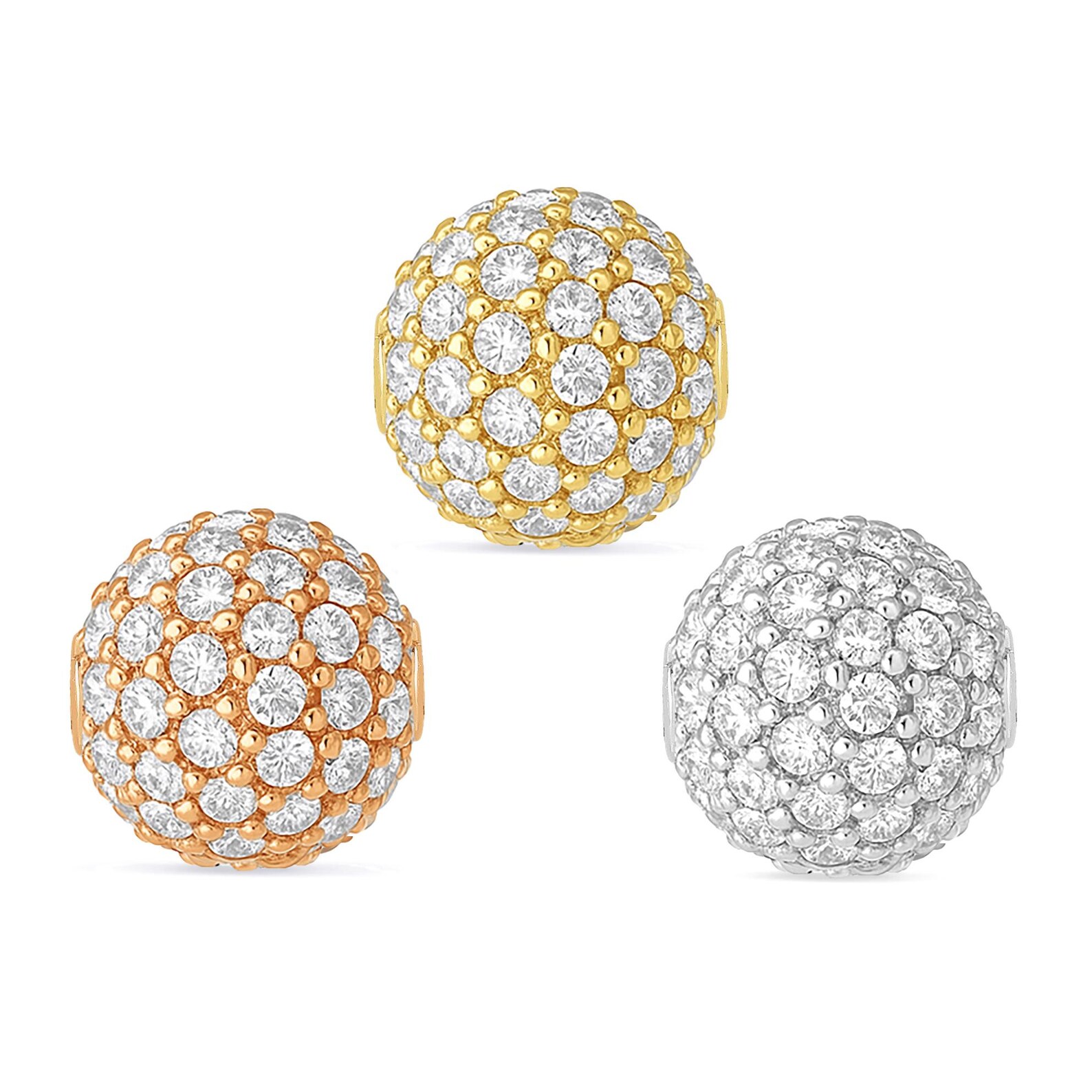 14K Pave Diamond Bead Spacer, Diamond Connector Bead Spacer, Diamond ...