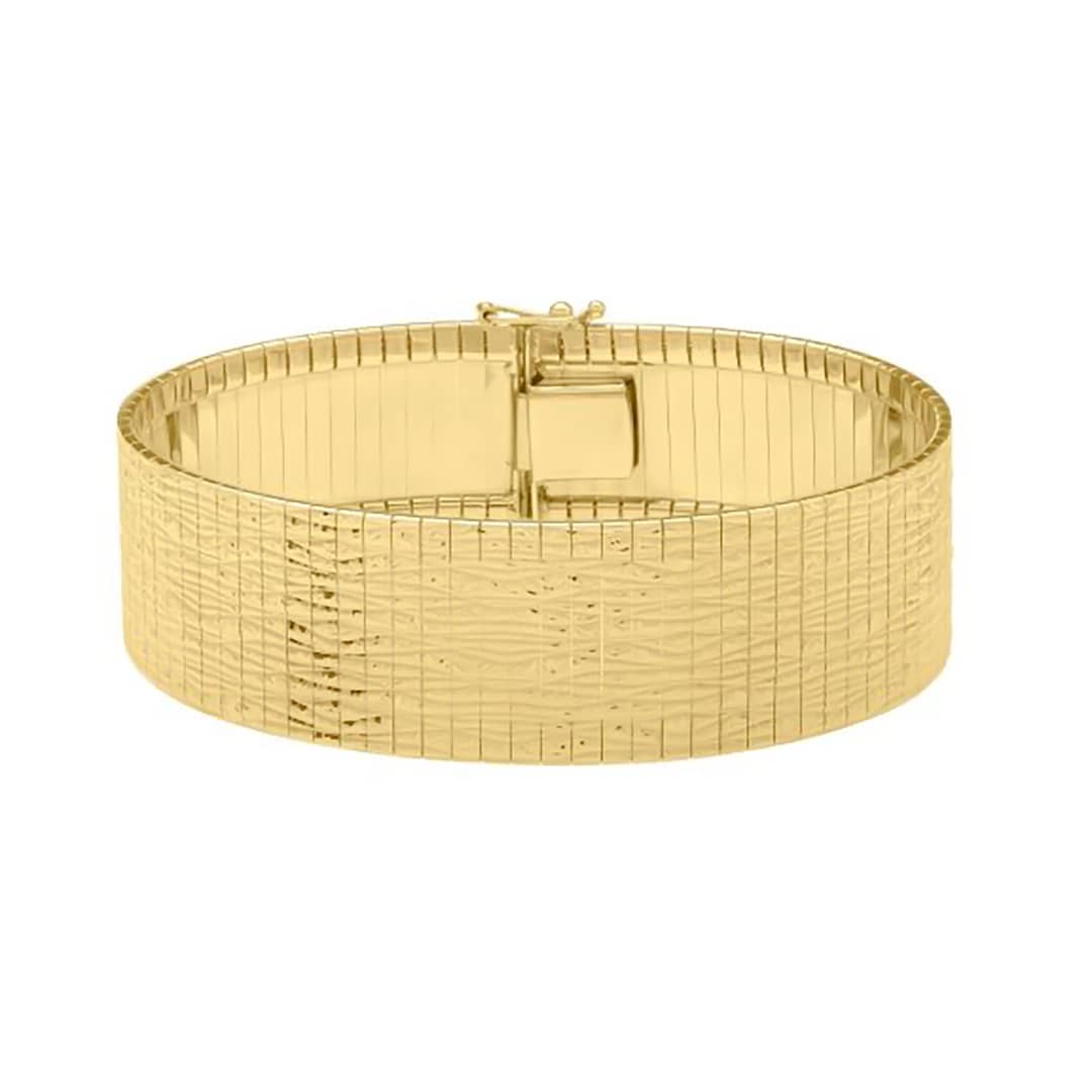 14k Solid Gold Chunky Gold Bracelet for Women Stackable Layering Gold ...