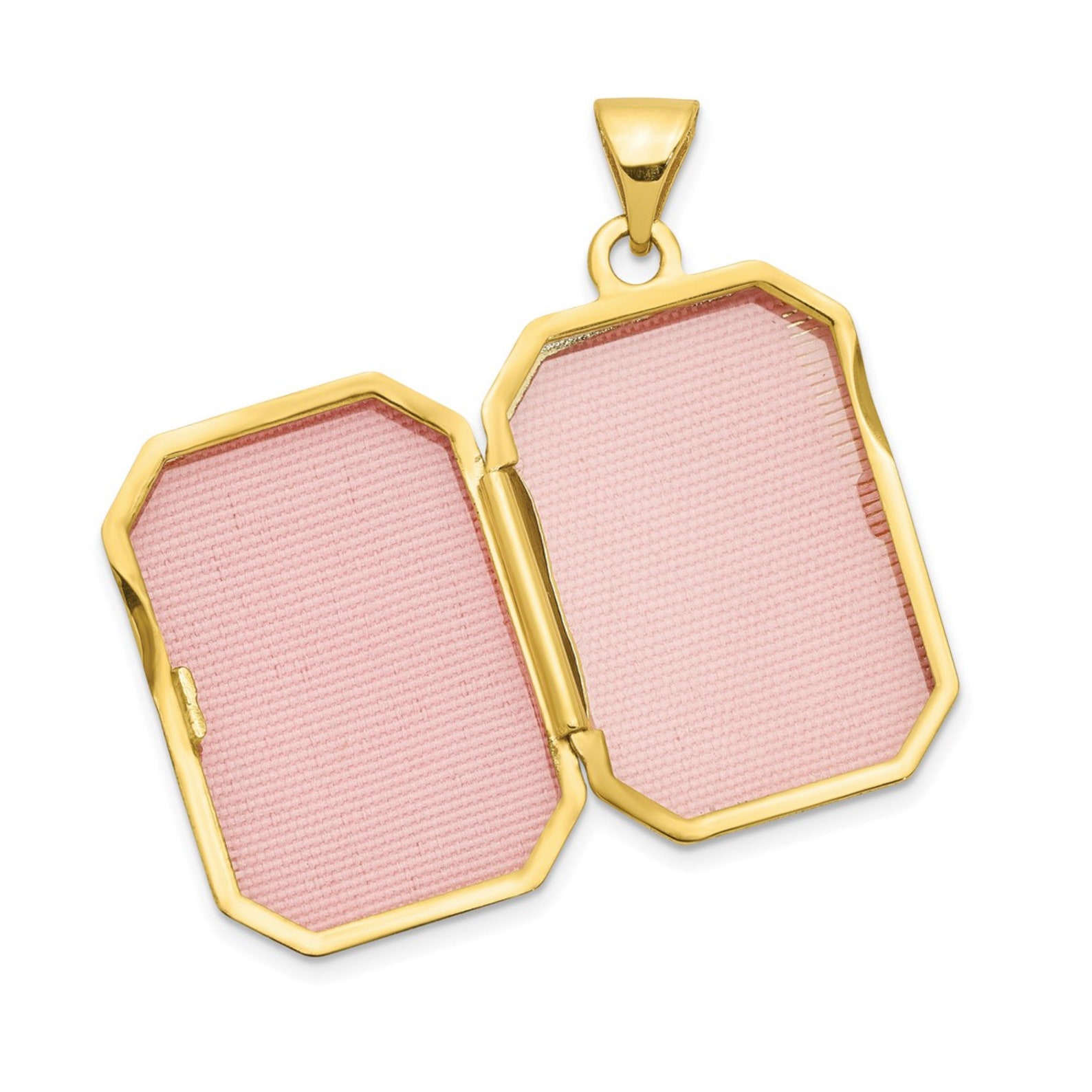 14K Gold Rectangular Engravable Locket Filigree Photo Locket - Etsy