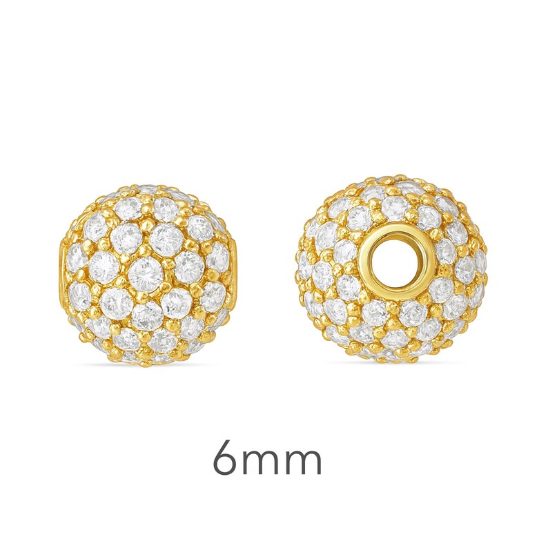 14K Pave Diamond Bead Spacer, Diamond Connector Bead Spacer, Diamond ...