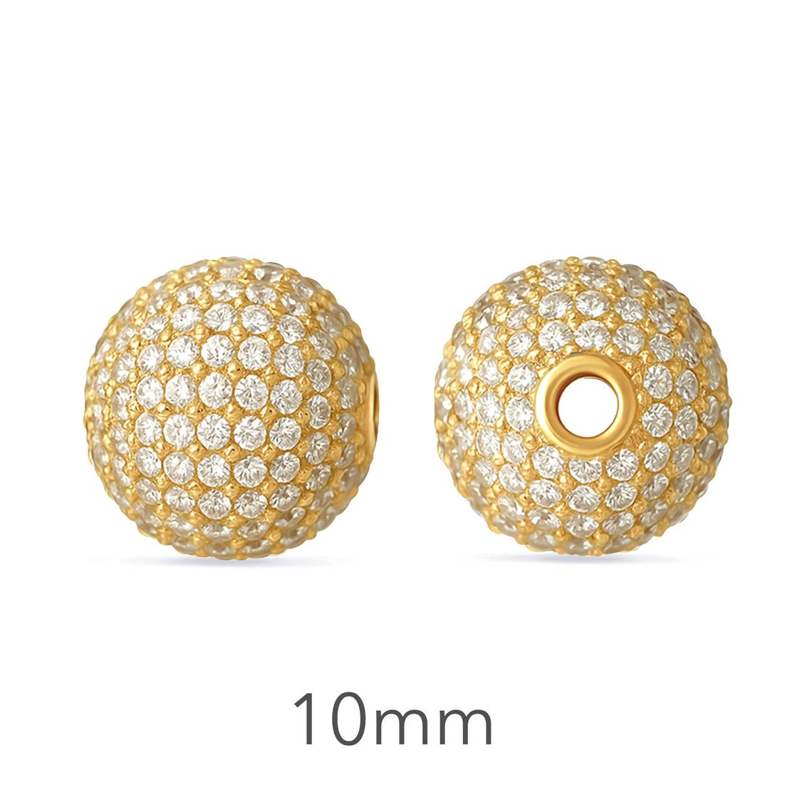 14K Pave Diamond Bead Spacer, Diamond Connector Bead Spacer, Diamond ...