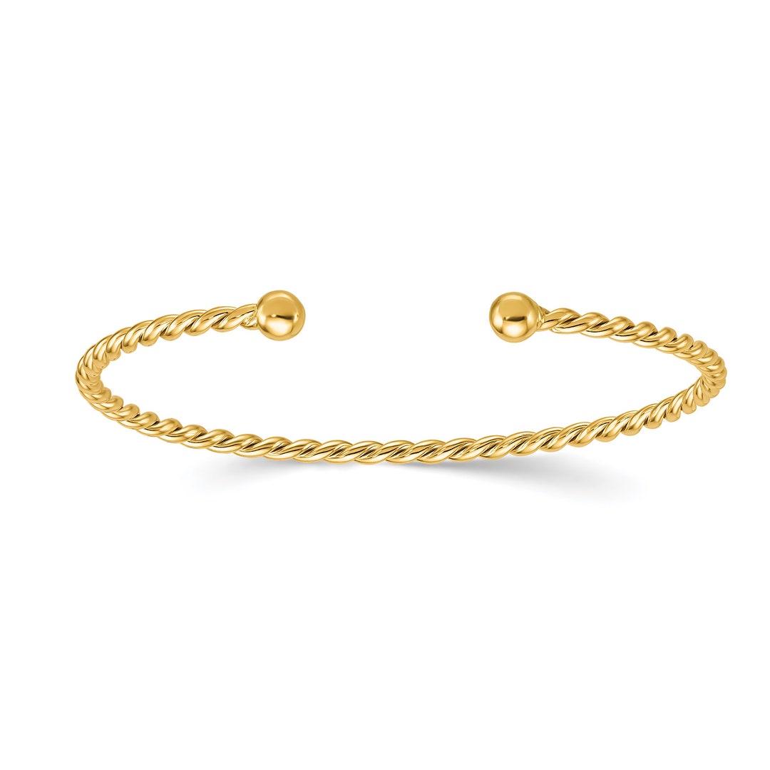 Twisted Cuff Bangle Bracelet 14K Gold Bangle Bracelet for Women Simple ...