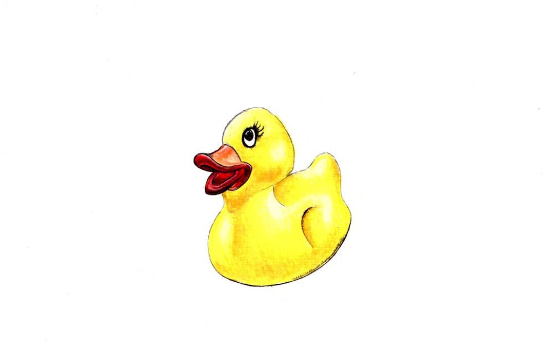 Rubber Ducky Art Print of an Original Drawing Available 5x7" or 8x10 ...