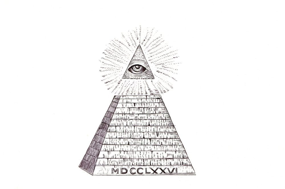 Dollar Bill Pyramid Art Print of an Drawing Available 5x7" or 8x10" - Etsy
