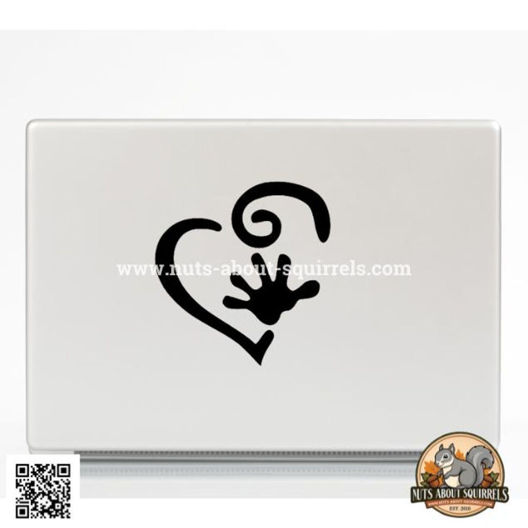 Opossum Paw Print in Heart Vinyl Decal for Laptops or Cars W/ Free ...