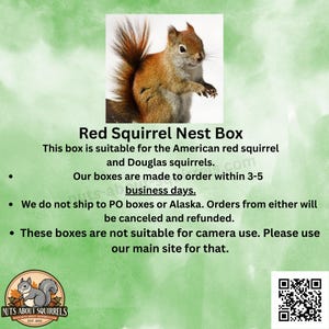 Wildlife Rehab Approved Red Squirrel Nest Box-fsc Pine Douglas Squirrel ...