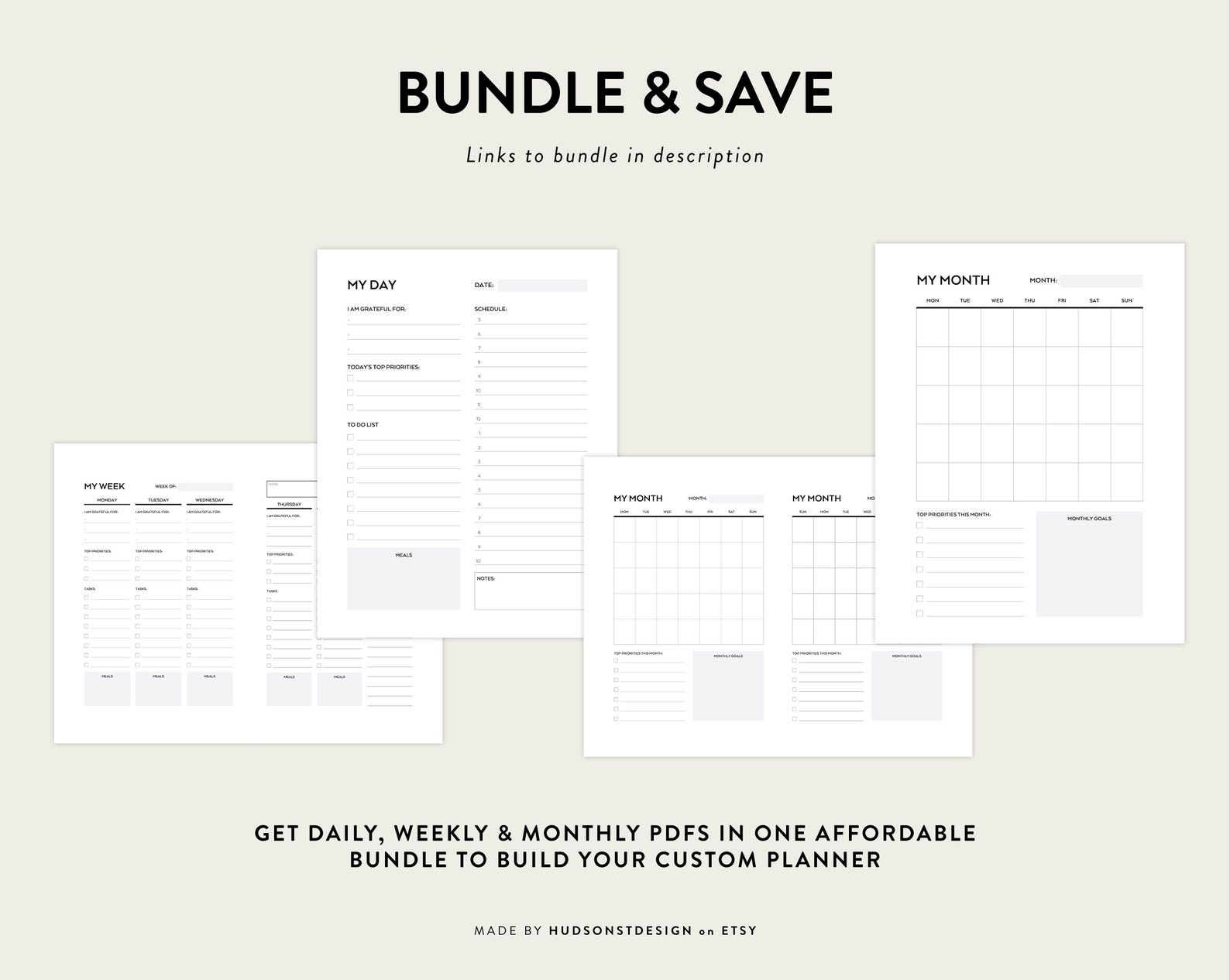 Printable Daily Planner PDF - Daily Schedule and to Do List - Undated ...