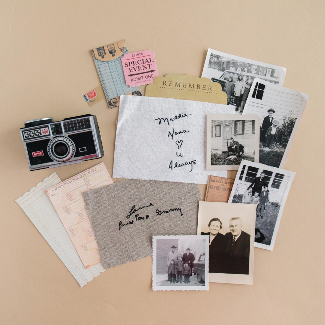 Embroidered Handwriting on Fabric, Custom Embroidered Handwritten Note ...