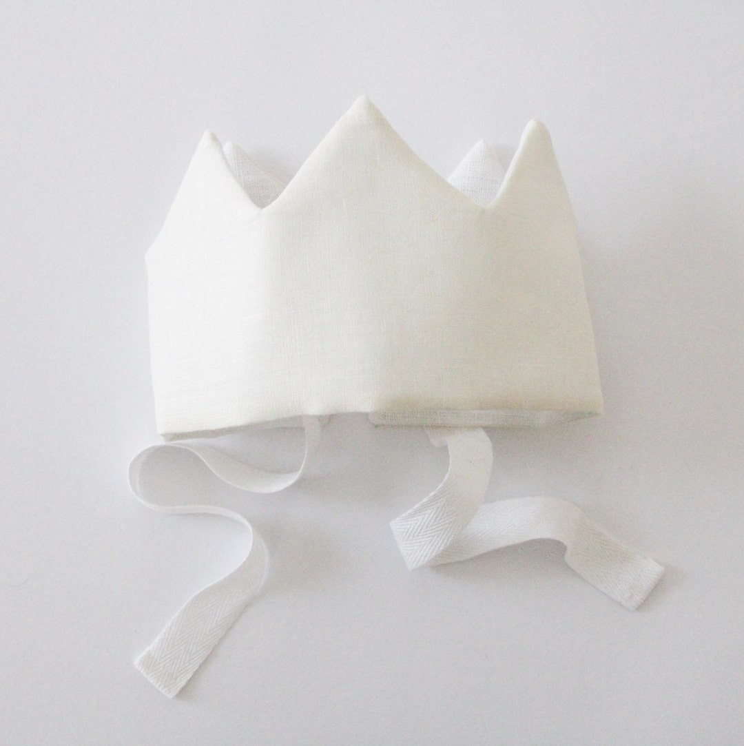 Cream Adjustable Linen Fabric Crown, Sustainable Natural Kids Toys ...