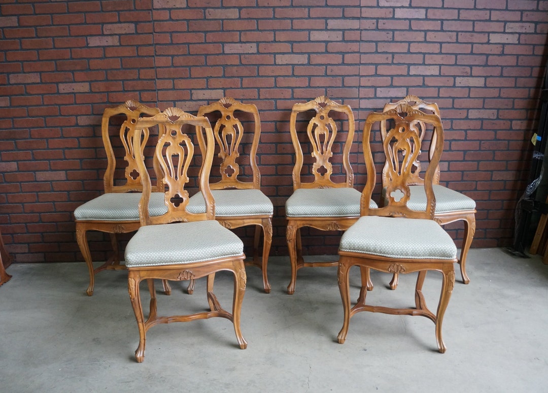 French Antique Side Chairs ~ Splat Back Dining Chairs ~ Hand Carved ...
