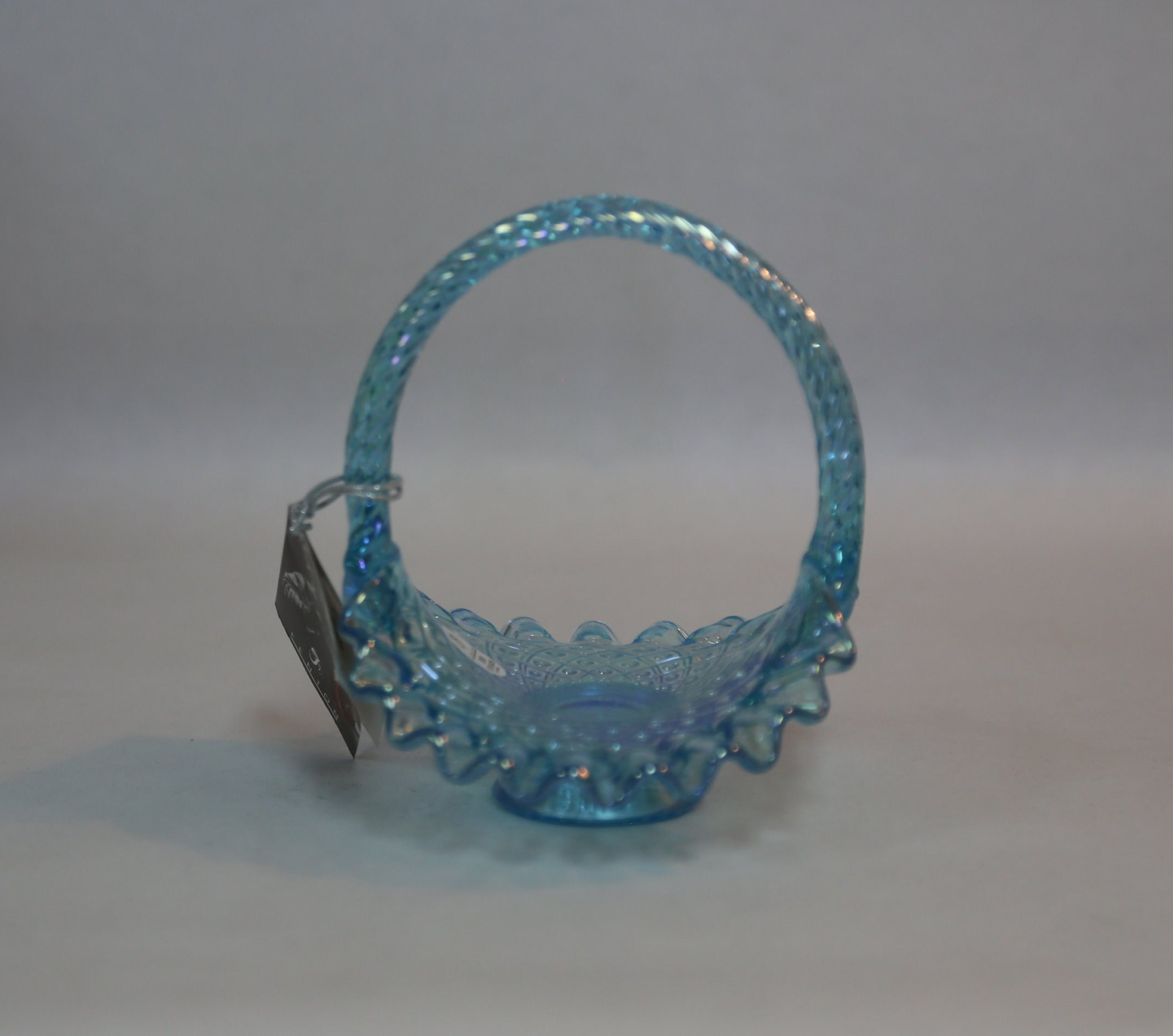 Fenton Art Glass Blue Carnival Glass Basket Fenton Basket - Etsy