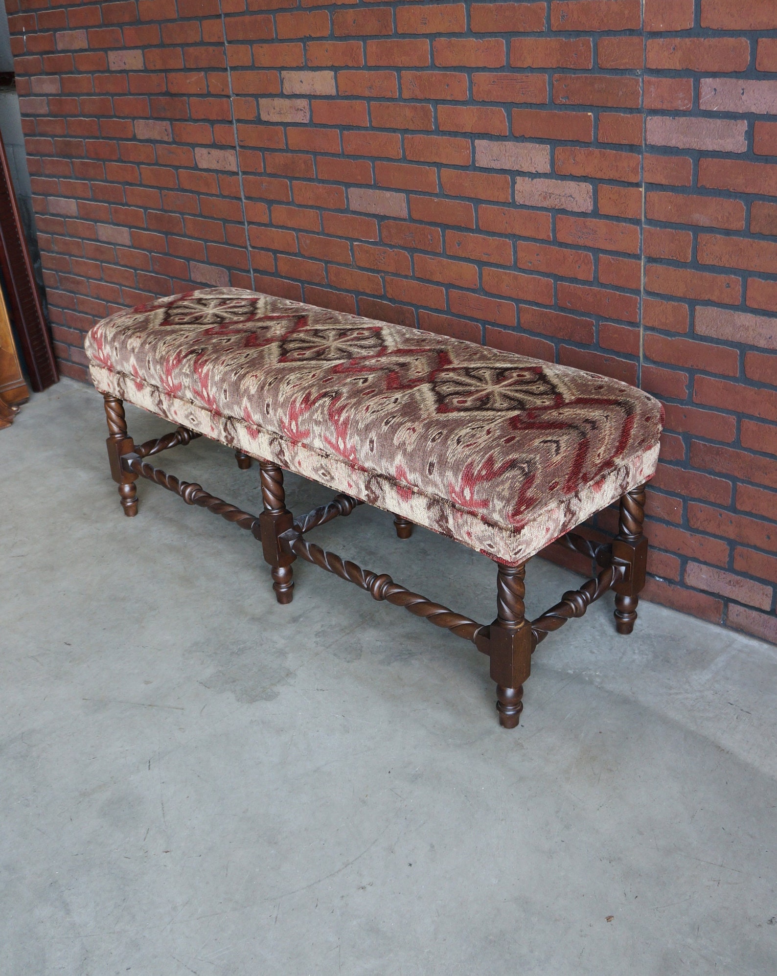 Bench Upholstered Bench Entry Bench English Style Bench Barley Twist ...