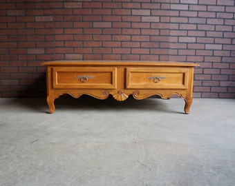 Vintage Ethan Allen morley Coffee Table Inlaid Leather Top 18K Tooling Beautiful Burl Wood Inlays Outstanding Quality Etsy
