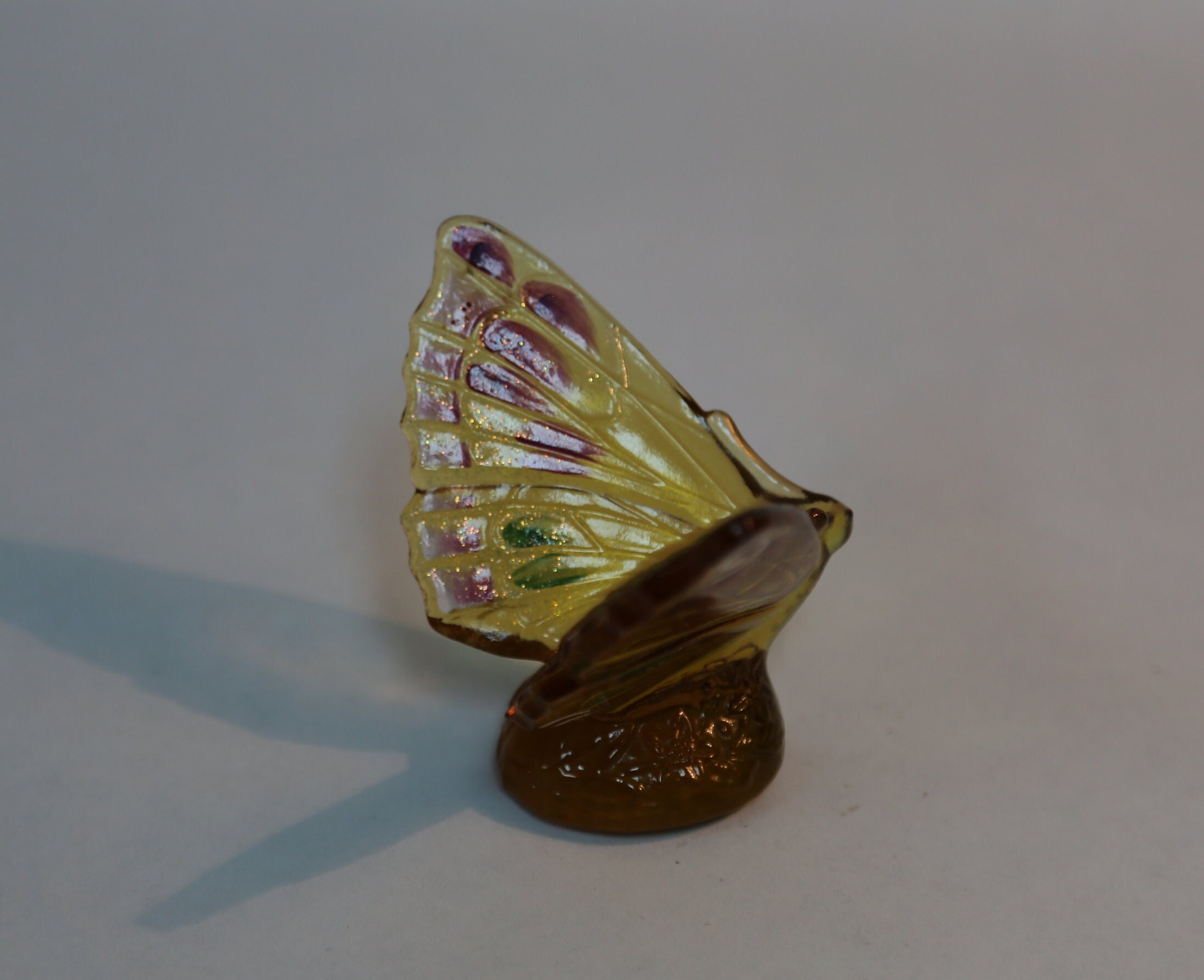 Fenton Art Glass Autumn Gold Fenton Butterfly Hand Painted Glass ...