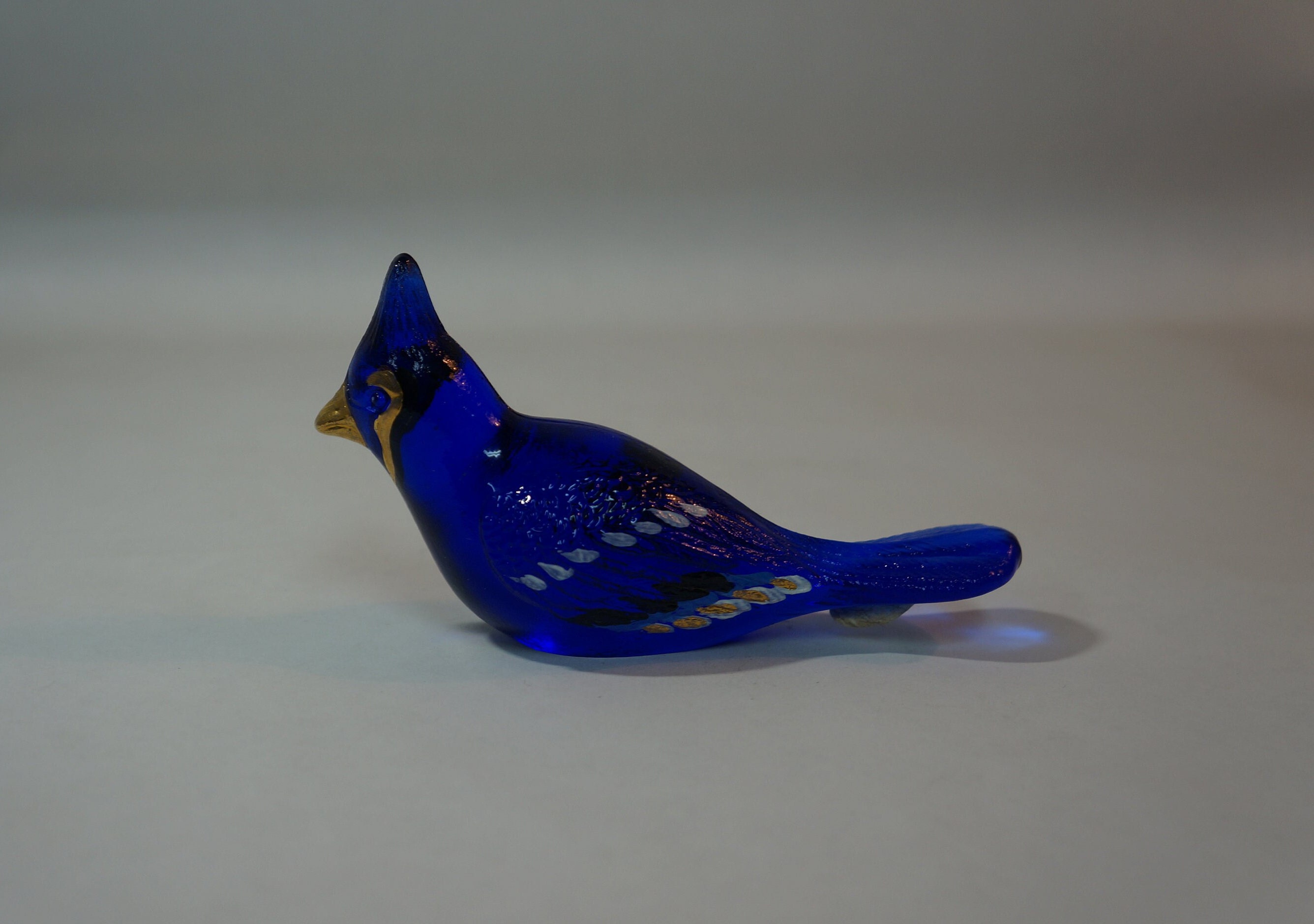 Fenton Art Glass ~ Cobalt Blue Cardinal ~ Hand Painted Bird Figurine - Etsy