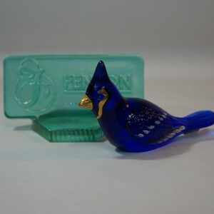 Fenton Art Glass ~ Cobalt Blue Cardinal ~ Hand Painted Bird Figurine - Etsy