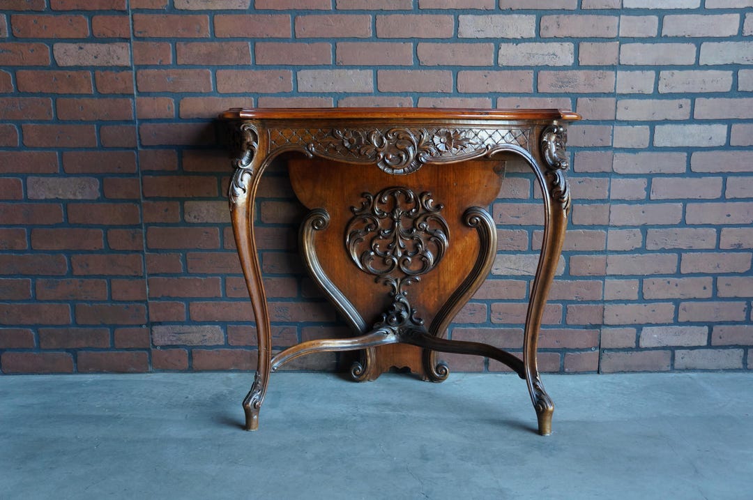 Antique French Louis XV Style Console Table ~ Carved French Hall Table ...