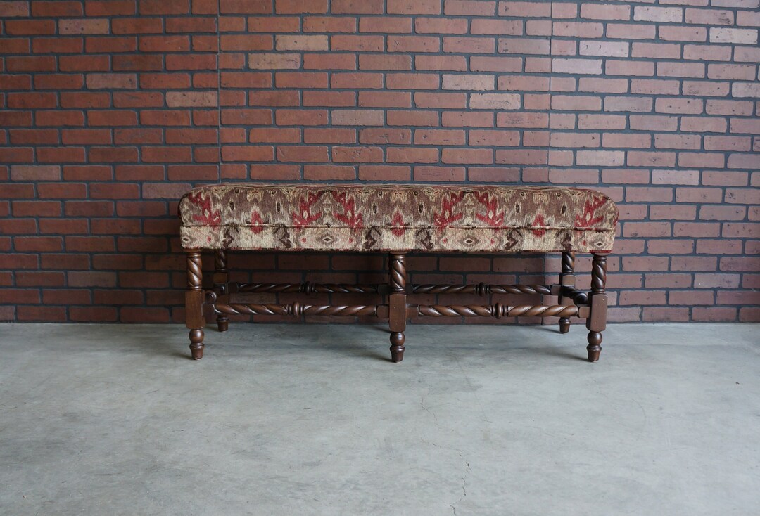 Bench Upholstered Bench Entry Bench English Style Bench Barley Twist ...