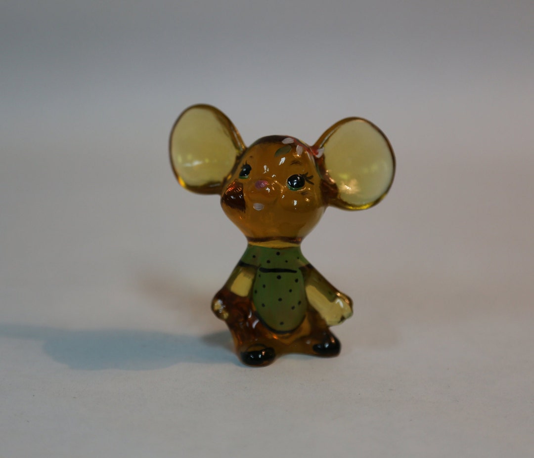Fenton Art Glass ~ Autumn Gold Glass Mouse ~ Hand Painted Mouse ...