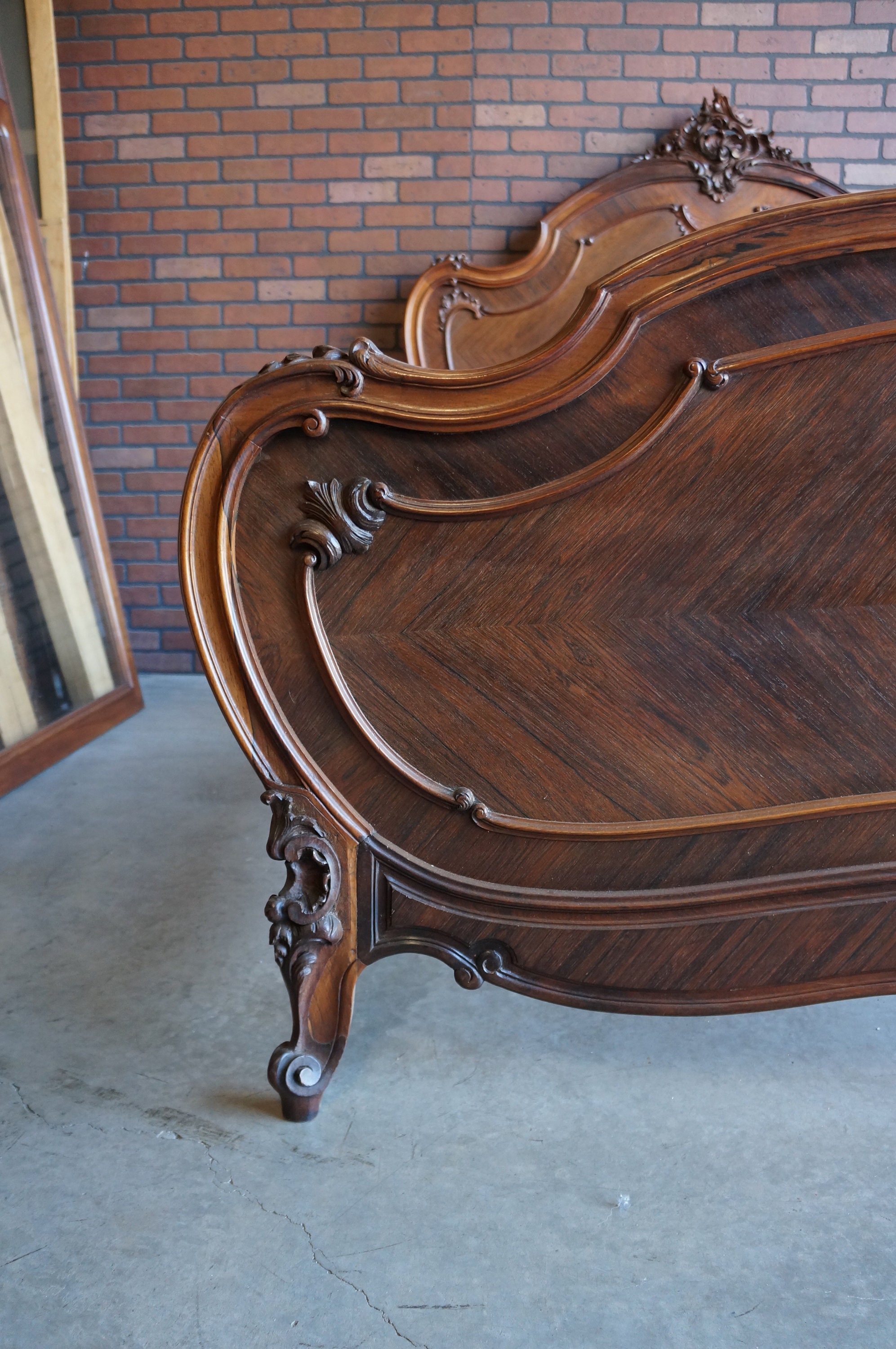 Antique French Rococo Full Bed Double Bed Frame French Bed Louis XV Bed ...