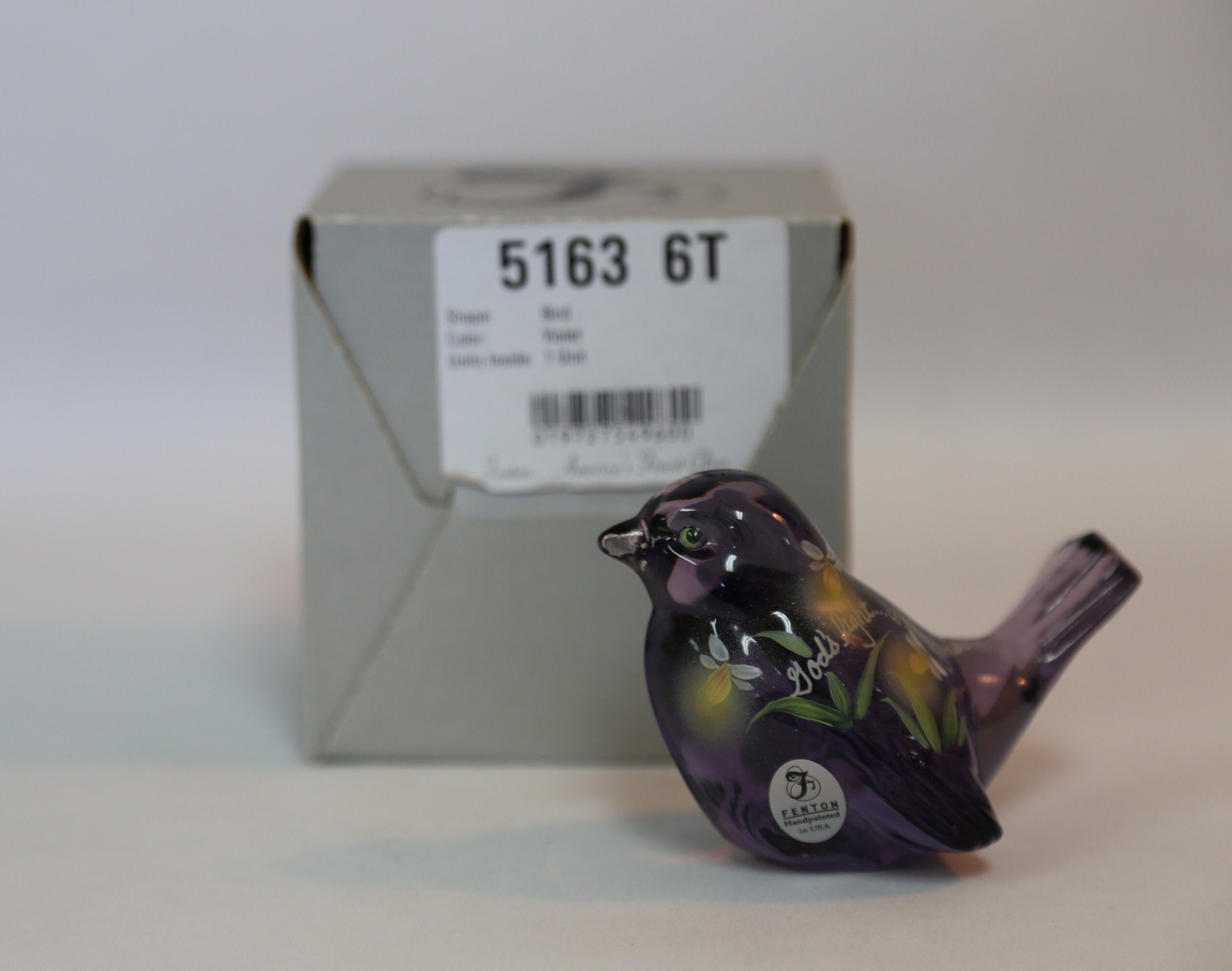 Fenton Glass Violet Glass Bird Hand Painted Bird Figurine - Etsy