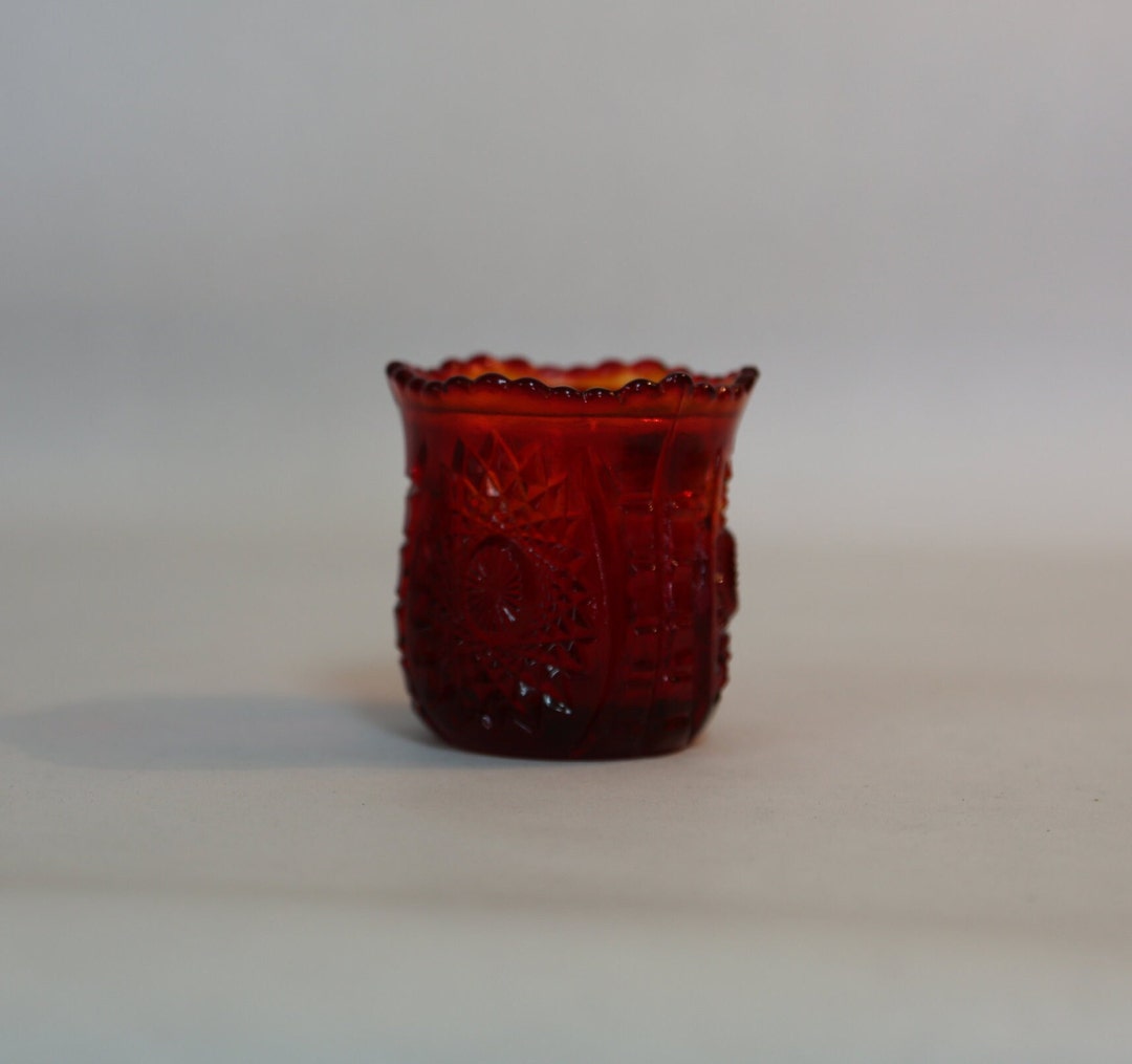 Fenton Glass ~ Toothpick Holder ~ Red Glass Toothpick Holder ~ Votive ...
