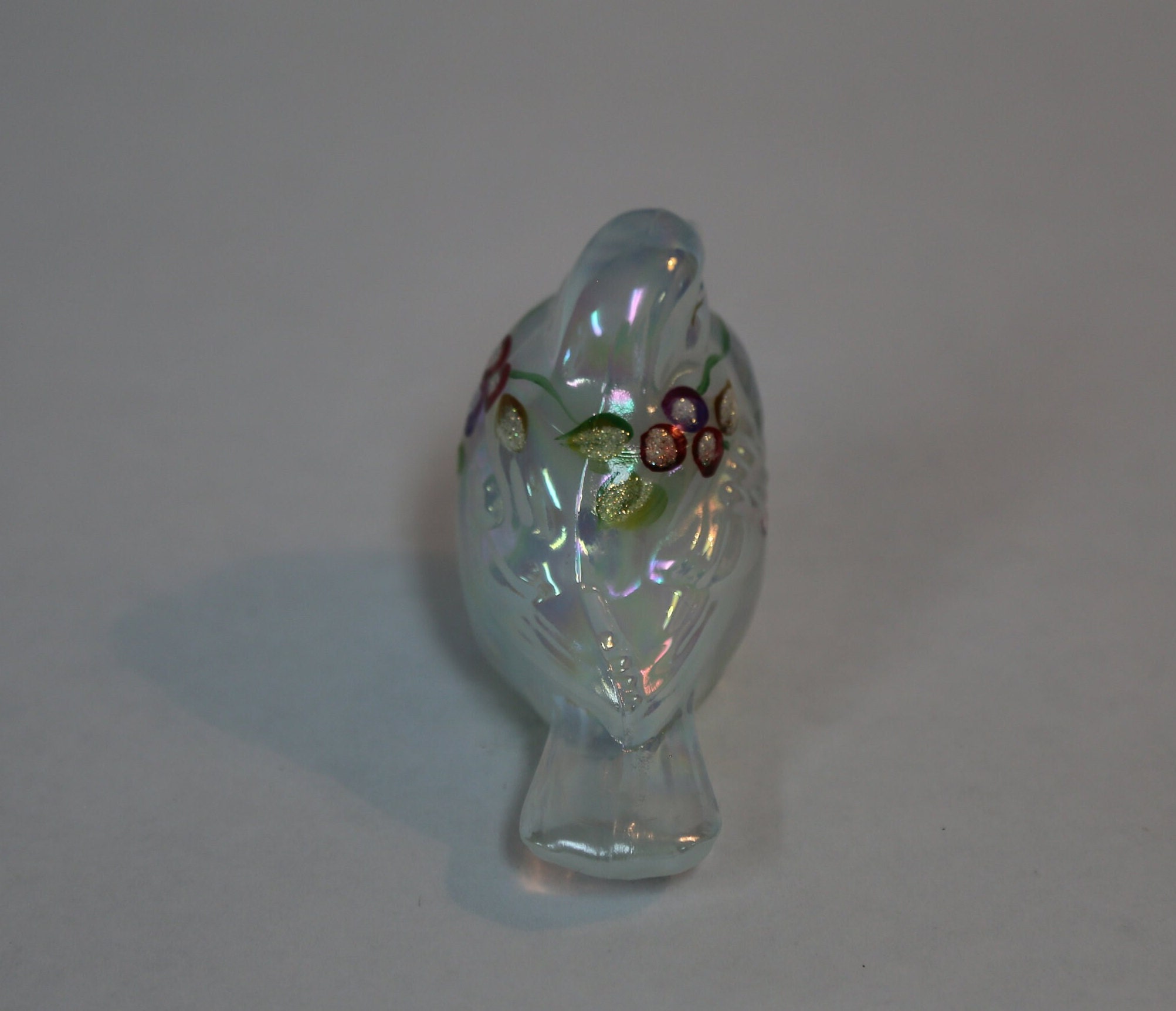 Fenton Glass French Opal Bird Hand Painted Bird Figurine - Etsy