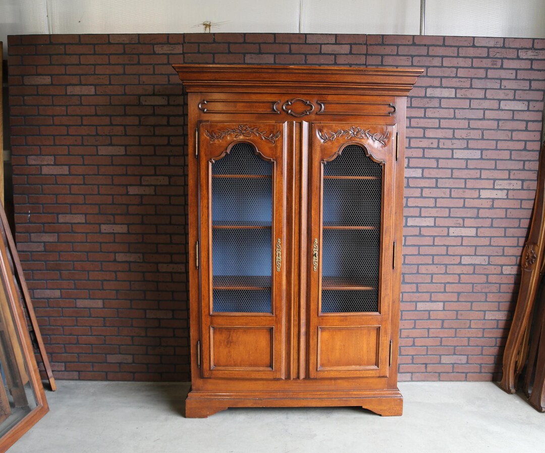 French Provincial Cabinet ~ Country French Armoire ~display Cabinet ...
