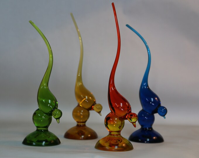 Viking Glass Long Tail Birds ~ Epic Line Birds ~ MCM Glass Bird ...