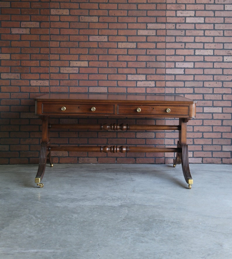 Desk vintage Desk Writing Desk Partner Desk by Baker - Etsy