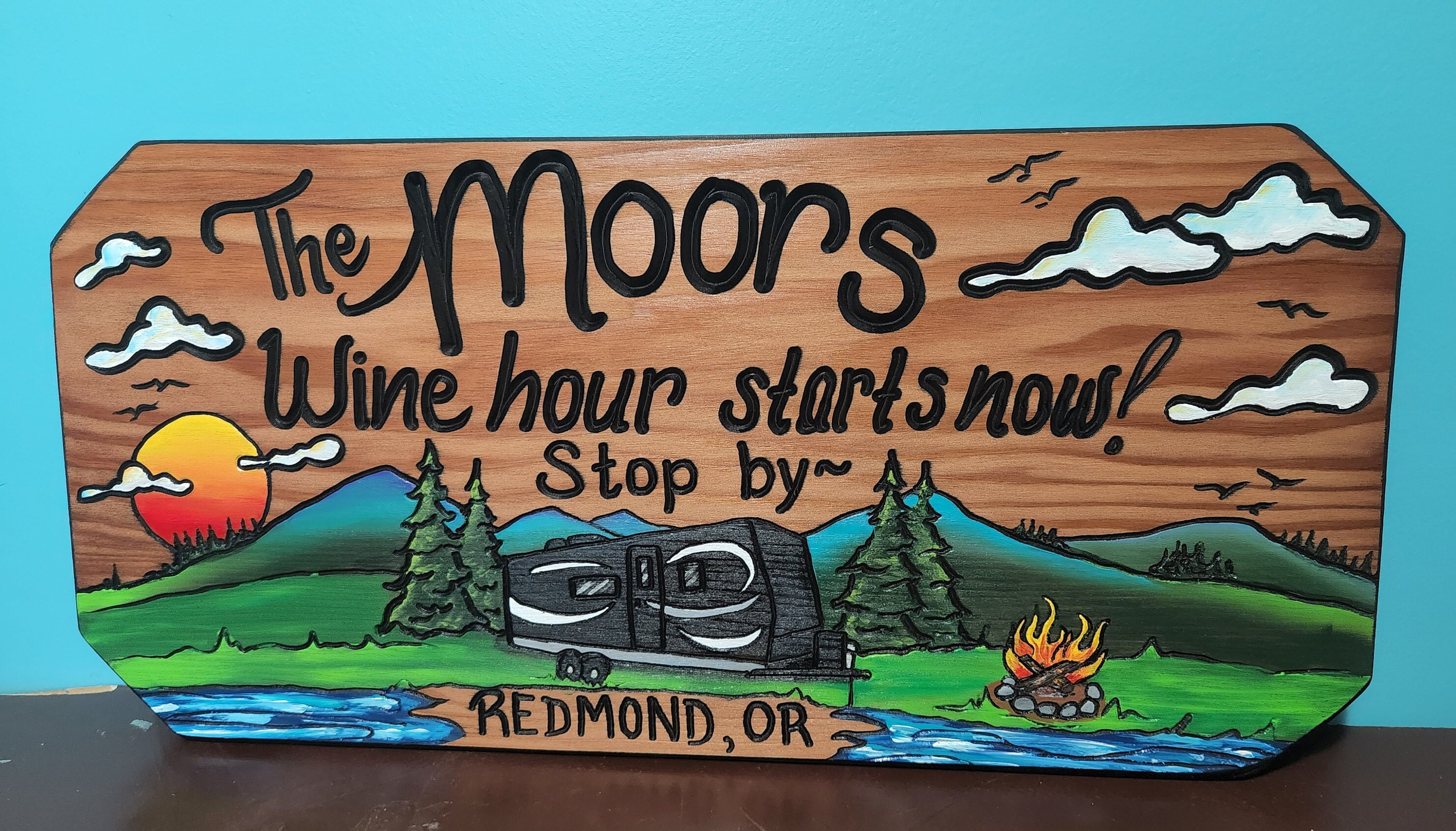 Personalized Camping Signs, Campsite Sign, Custom Camper Sign, Wooden ...