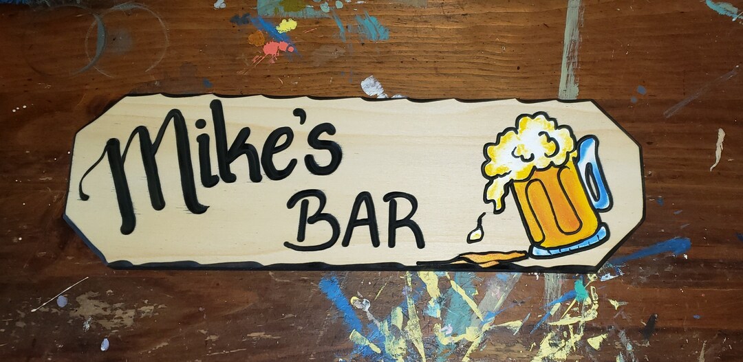 Custom Bar Sign, Carved Man Cave Sign, Basement Bar Sign, Pub Sign ...