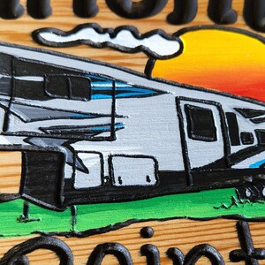 Campsite Sign, Fifth Wheel Decor, Custom Camper, Personalized Camping ...