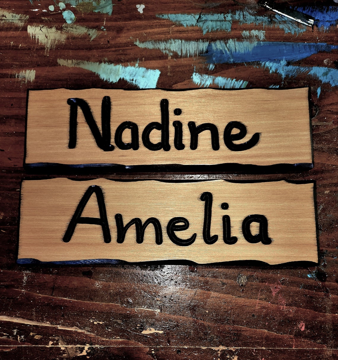 Wooden Name Plate Carved Wood Signs Wooden Name Sign - Etsy