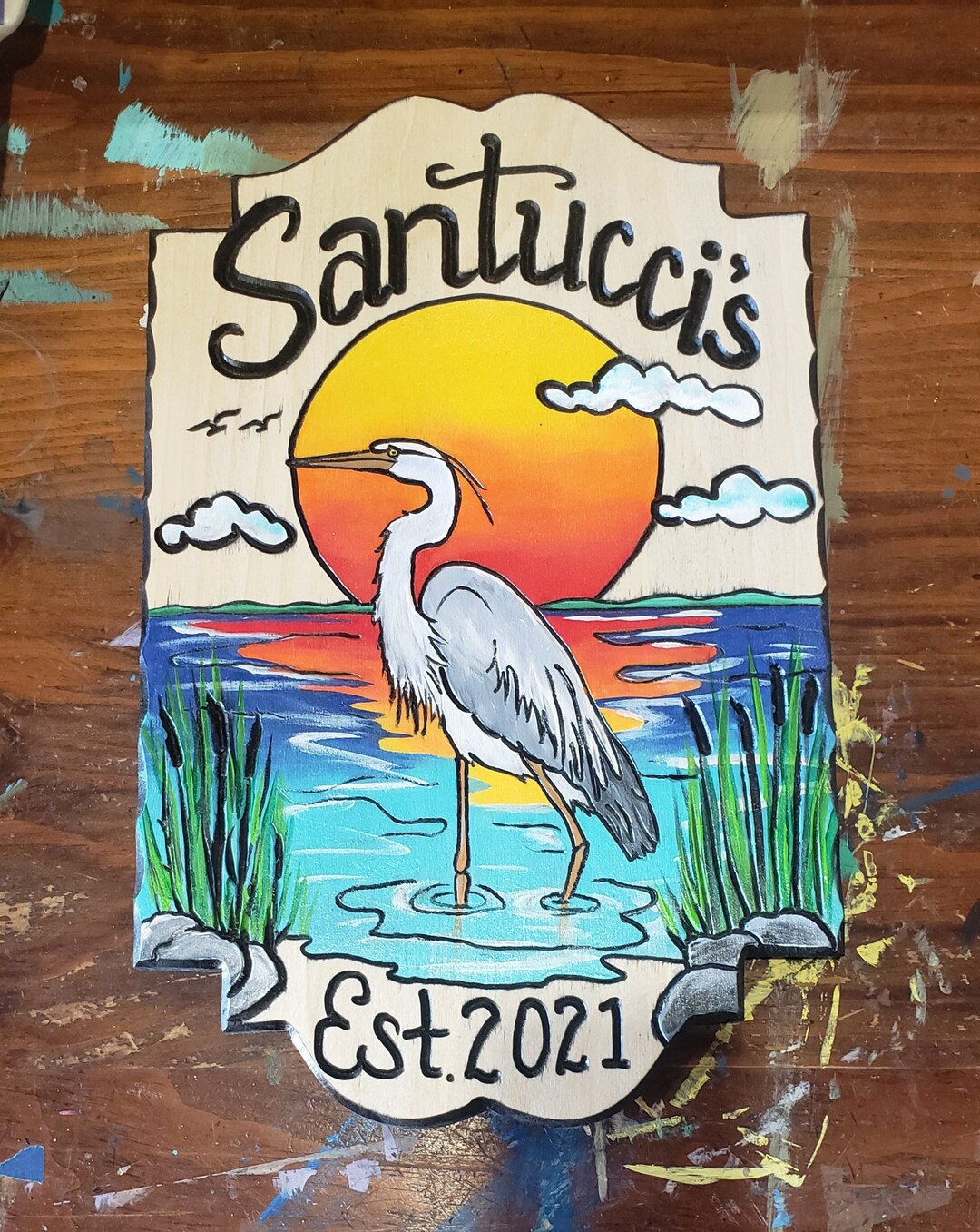 Heron, Beach House Signs, Blue Heron Sign, Carved Signs, Personalized ...