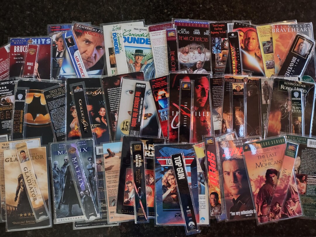 VHS Bookmark Lot front Back and Spine - Etsy