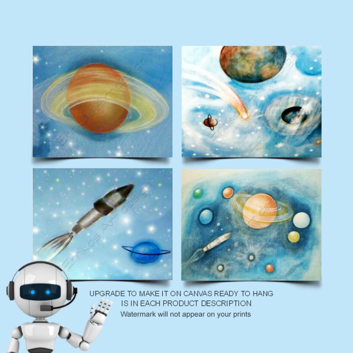 Outer Space Wall Art Solar system Kids Wall Art Nursery | Etsy