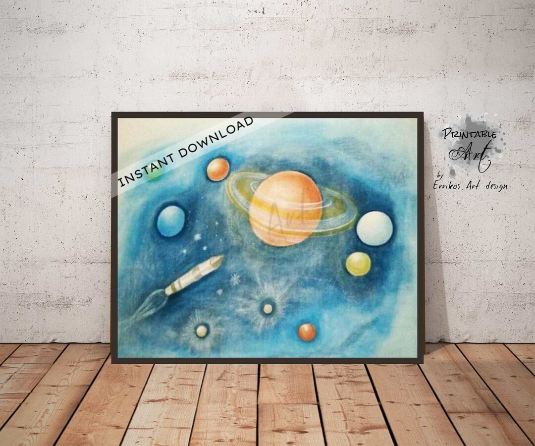 Outer Space Wall Art Print Instant Download Solar System - Etsy