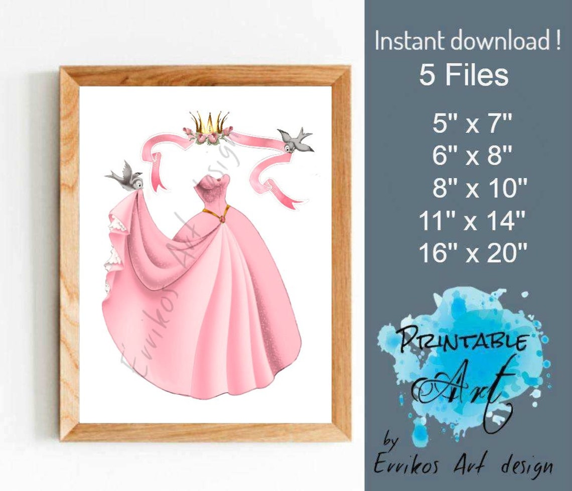 Princess Cinderella Art Print Instant Download Printable - Etsy