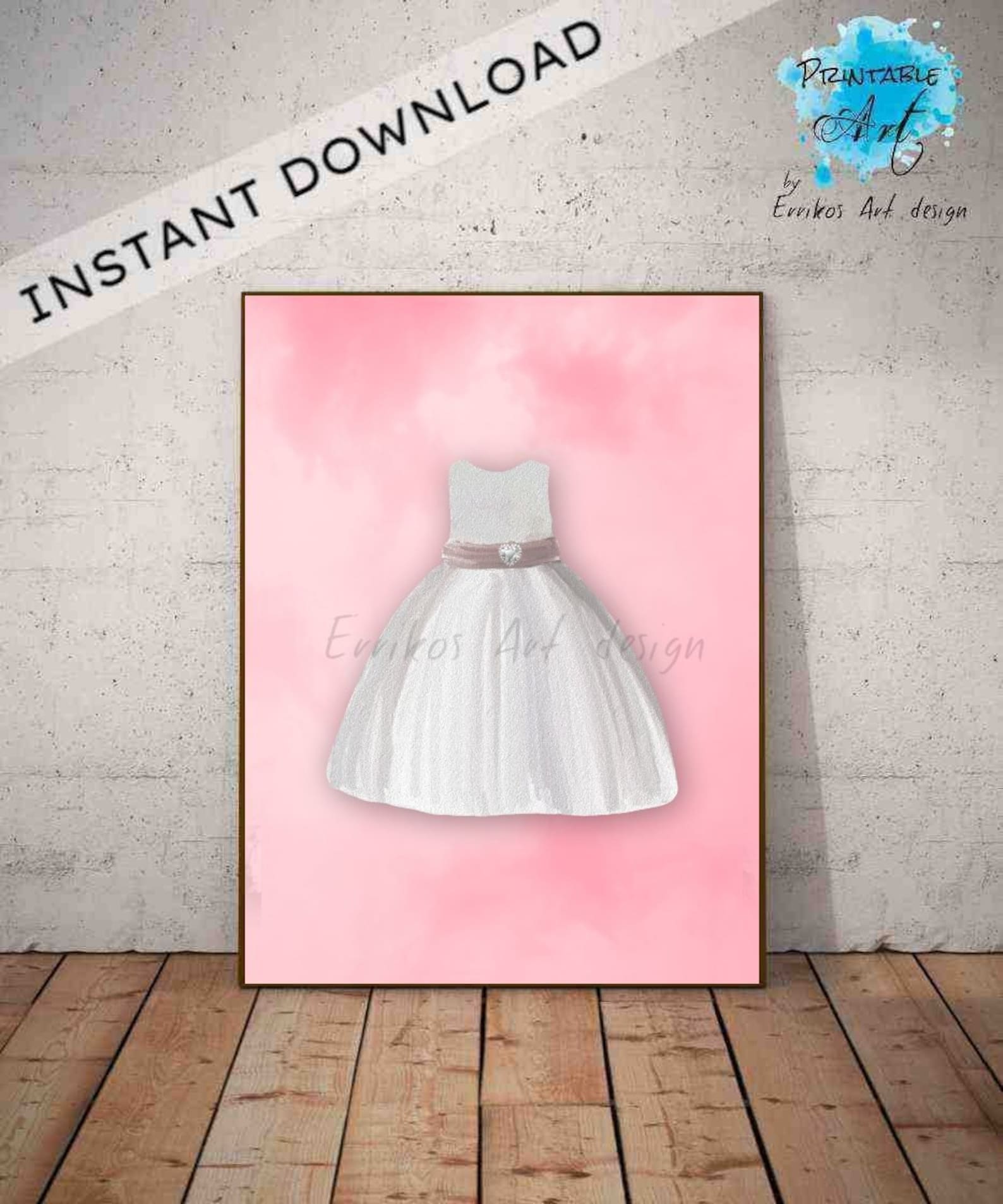 Princess Dress Printable Art Instant Download 5 Sizes Baby | Etsy