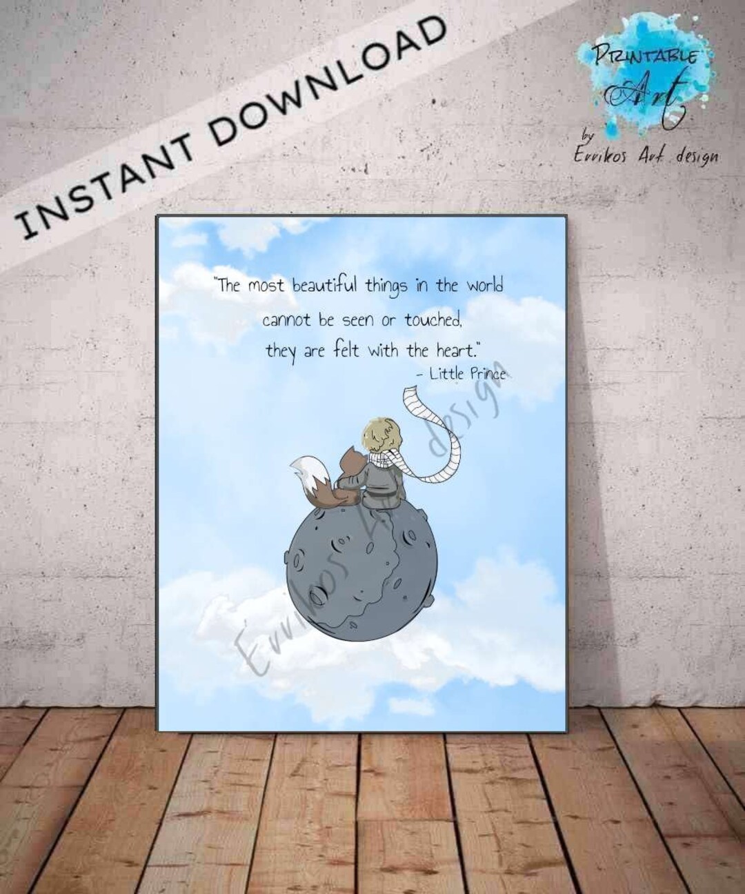 Little Prince & Fox Print Instant Download, Little Prince Wall Art, Boy ...