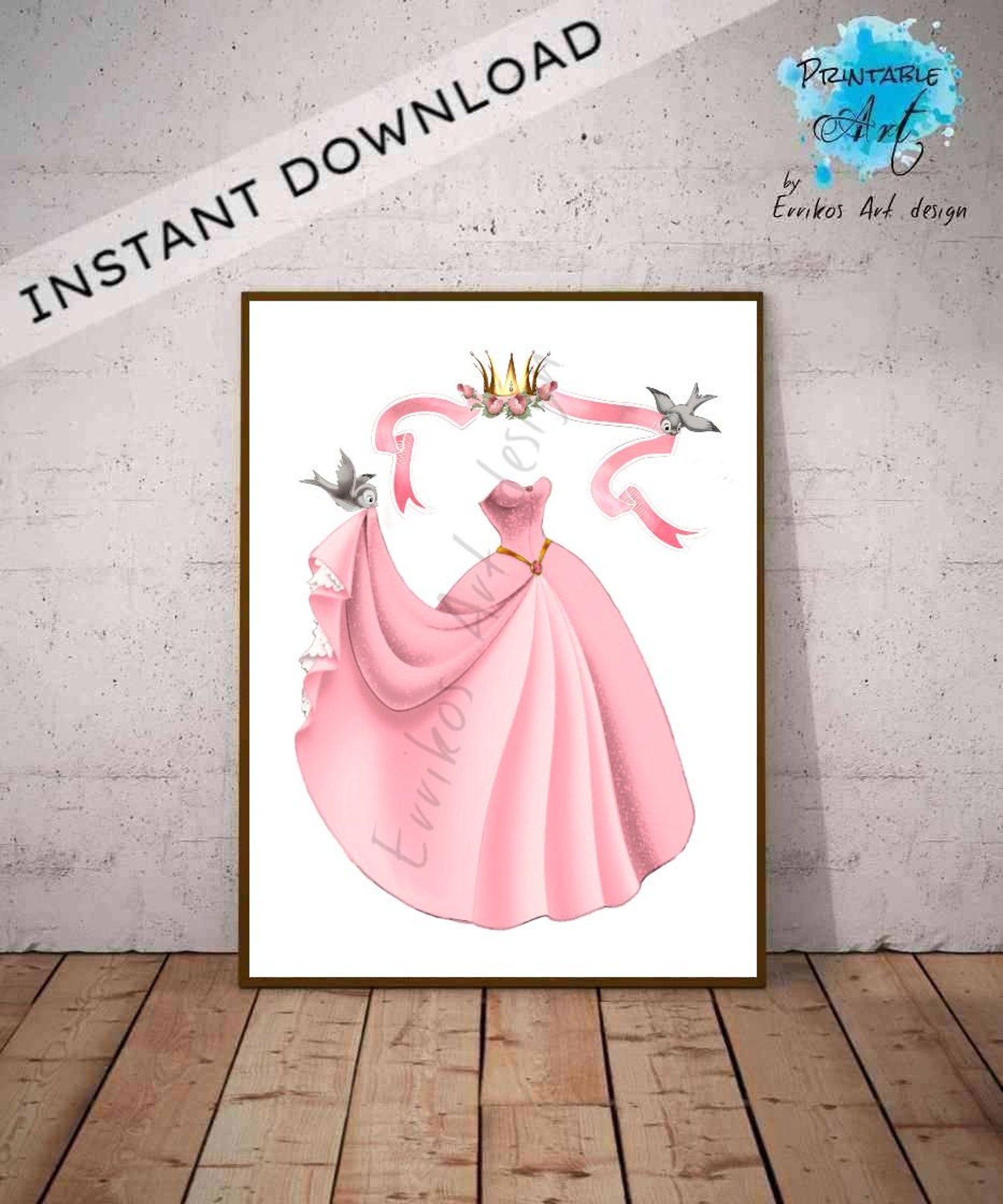 Princess Cinderella Art Print Instant Download Printable - Etsy